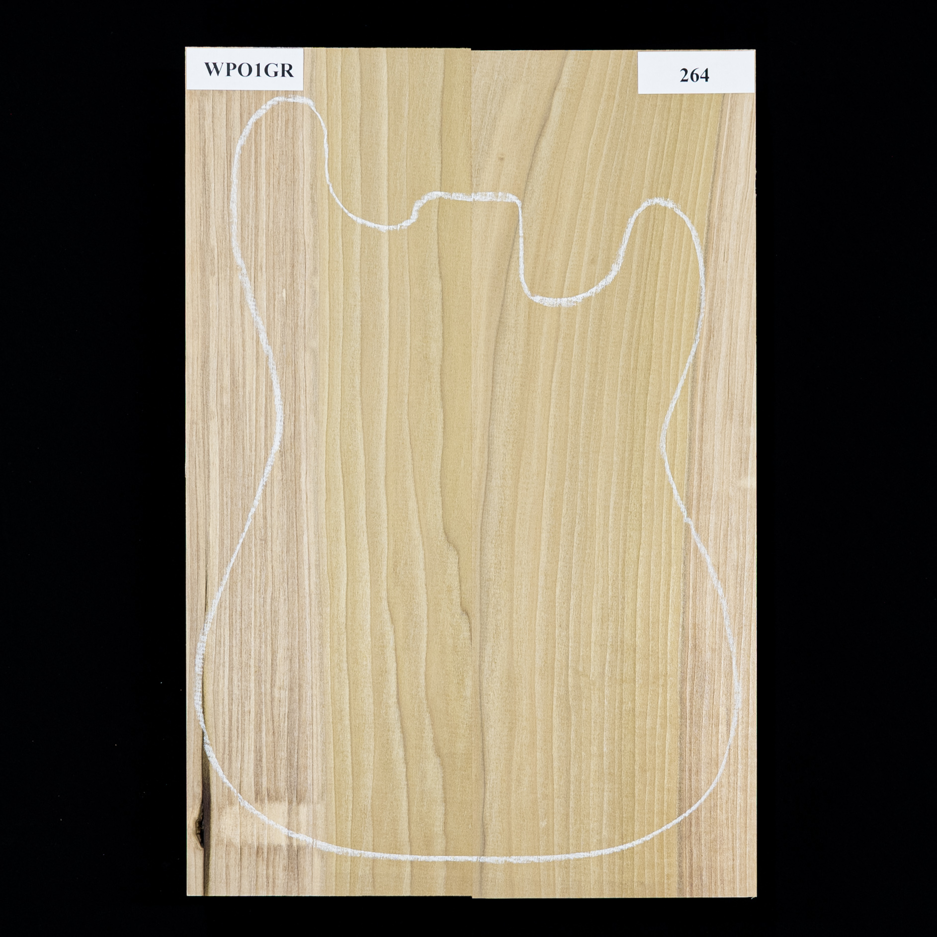 Poplar Body Blank, 2-Piece (9.4 lb) - 264 - StewMac