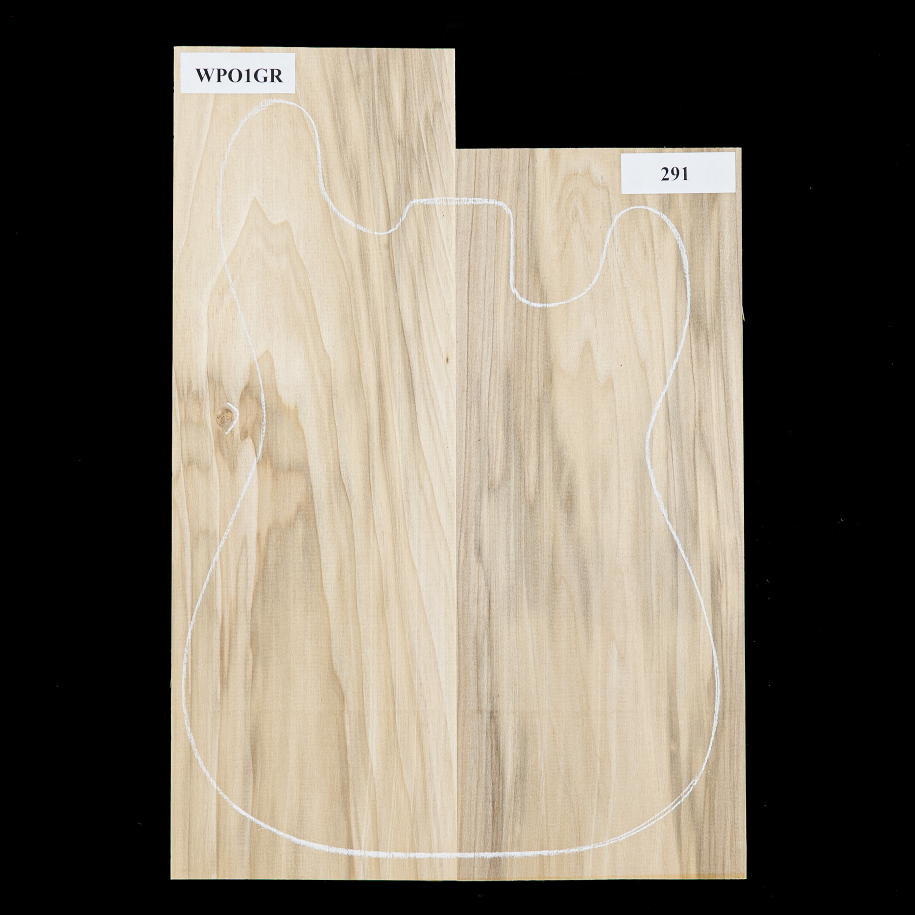 Poplar Body Blank, 2-Piece (9.6 lb) - 291 - StewMac