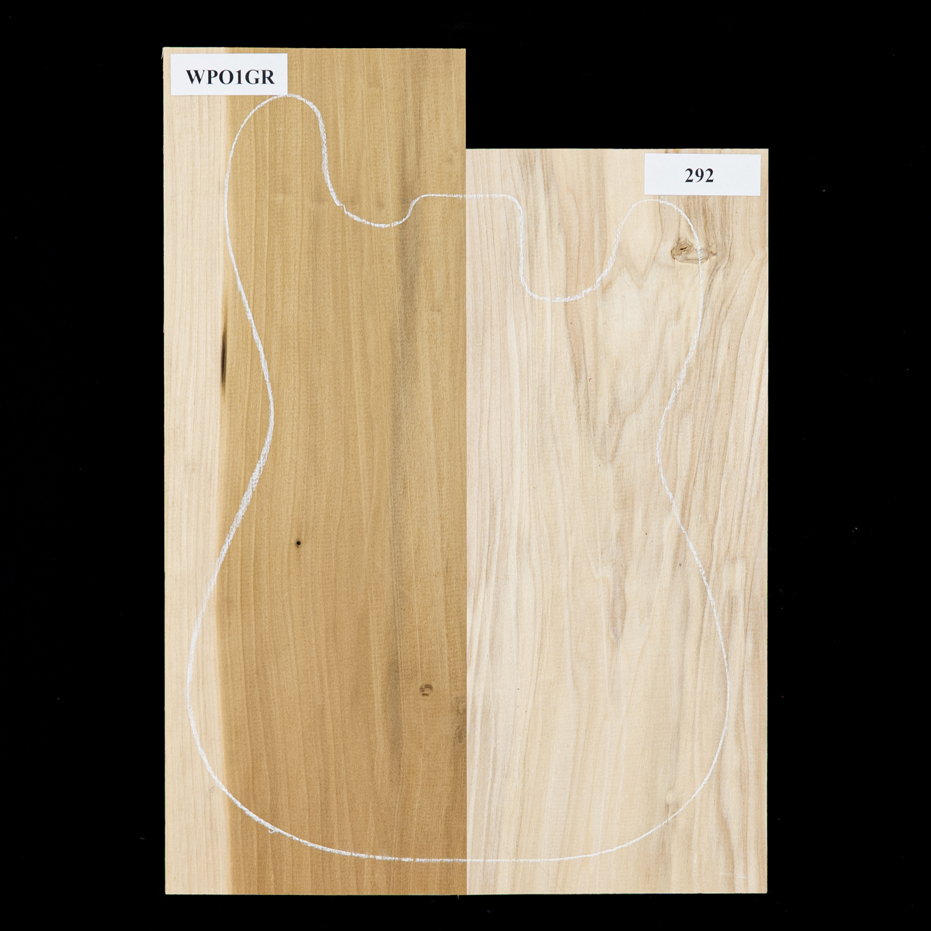 Poplar Body Blank, 2-Piece (8.6 lb) - 292 - StewMac