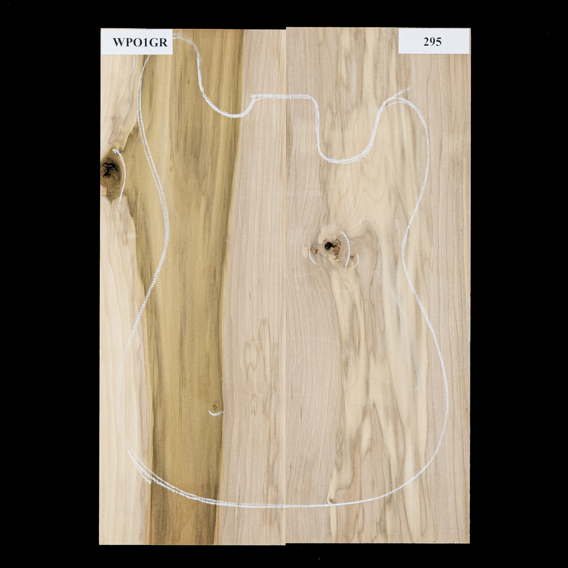 Poplar Body Blank, 2-Piece (12.1 lb) - 295 - StewMac