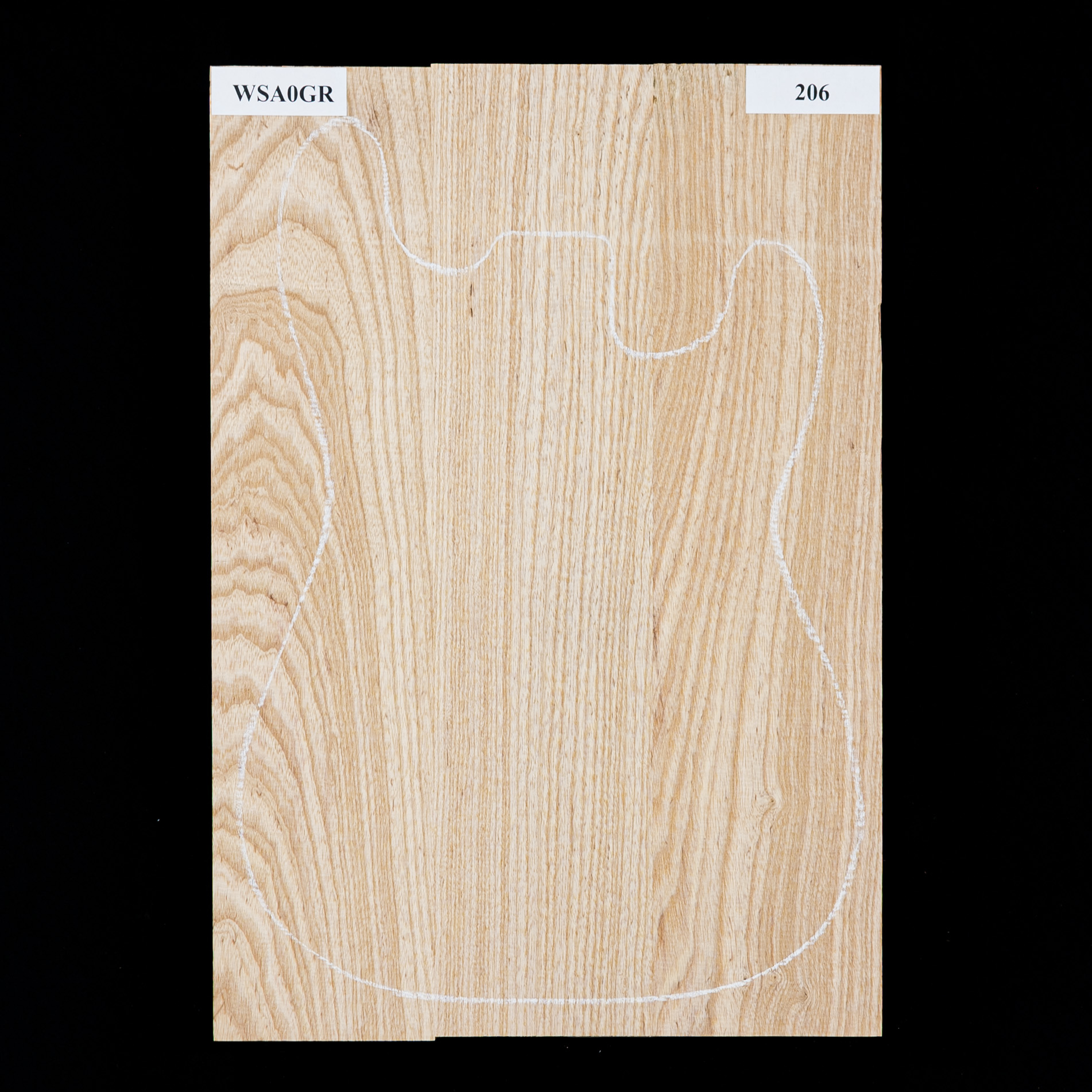 Swamp Ash Body Blank, 3-piece (8.4 lb) - 206 - StewMac
