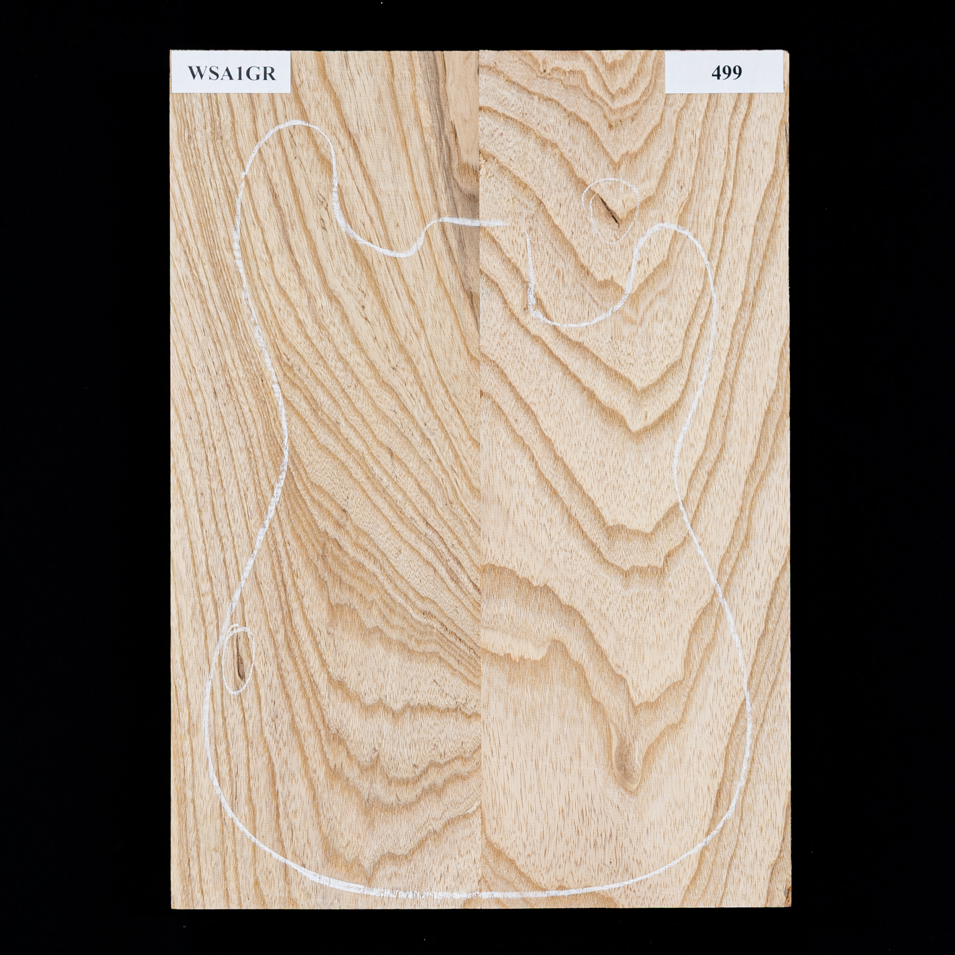 Swamp Ash Body Blank, 2-piece (8.1 lb) - 499 - StewMac