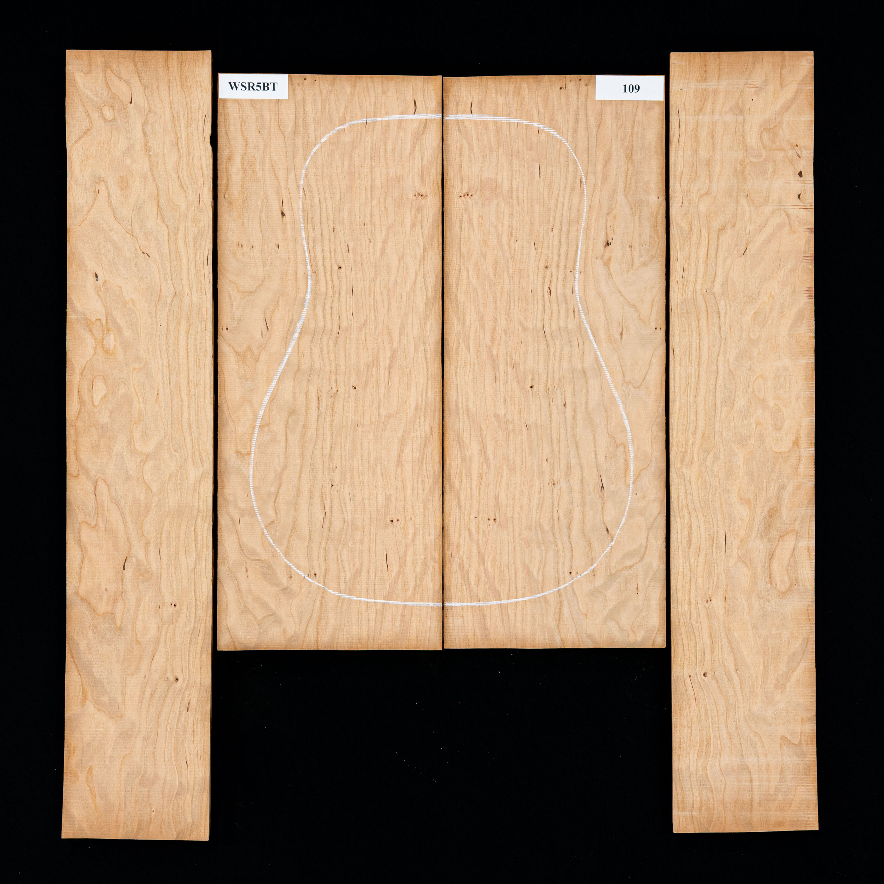 Flame American Cherry Back + Side Set - 109 - StewMac