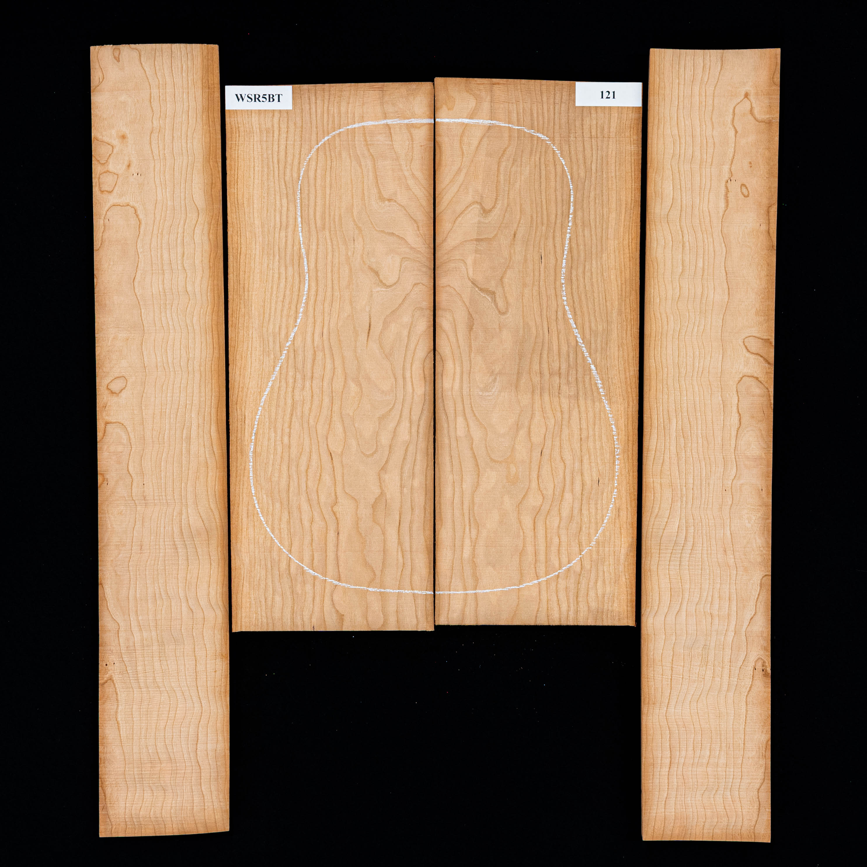 Flame American Cherry Back + Side Set - 121 - StewMac