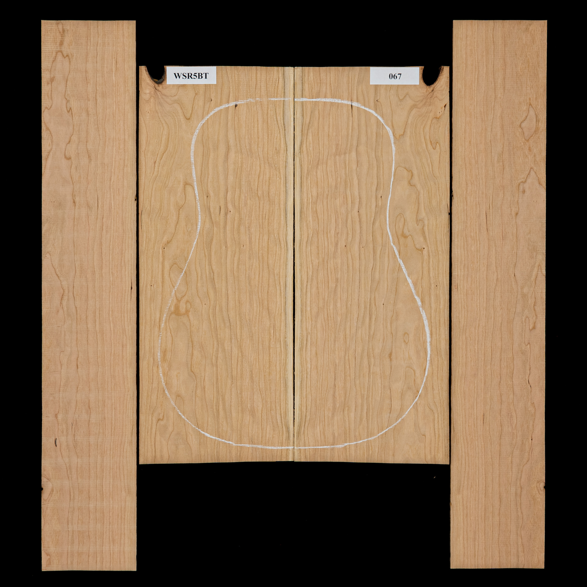 Flame American Cherry Back + Side Set - 067 - StewMac