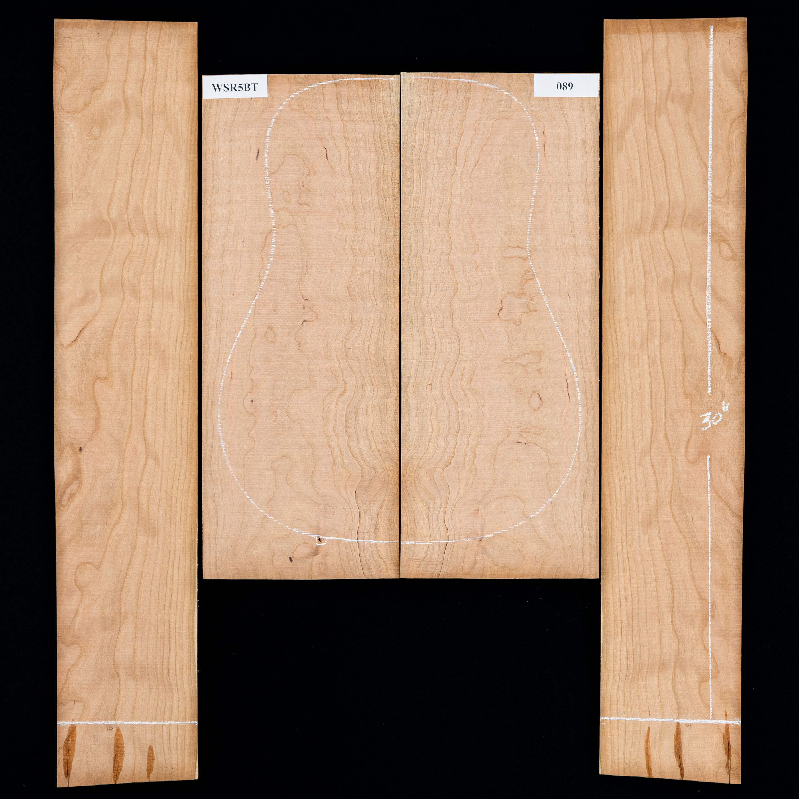 Flame American Cherry Back + Side Set - 089 - StewMac