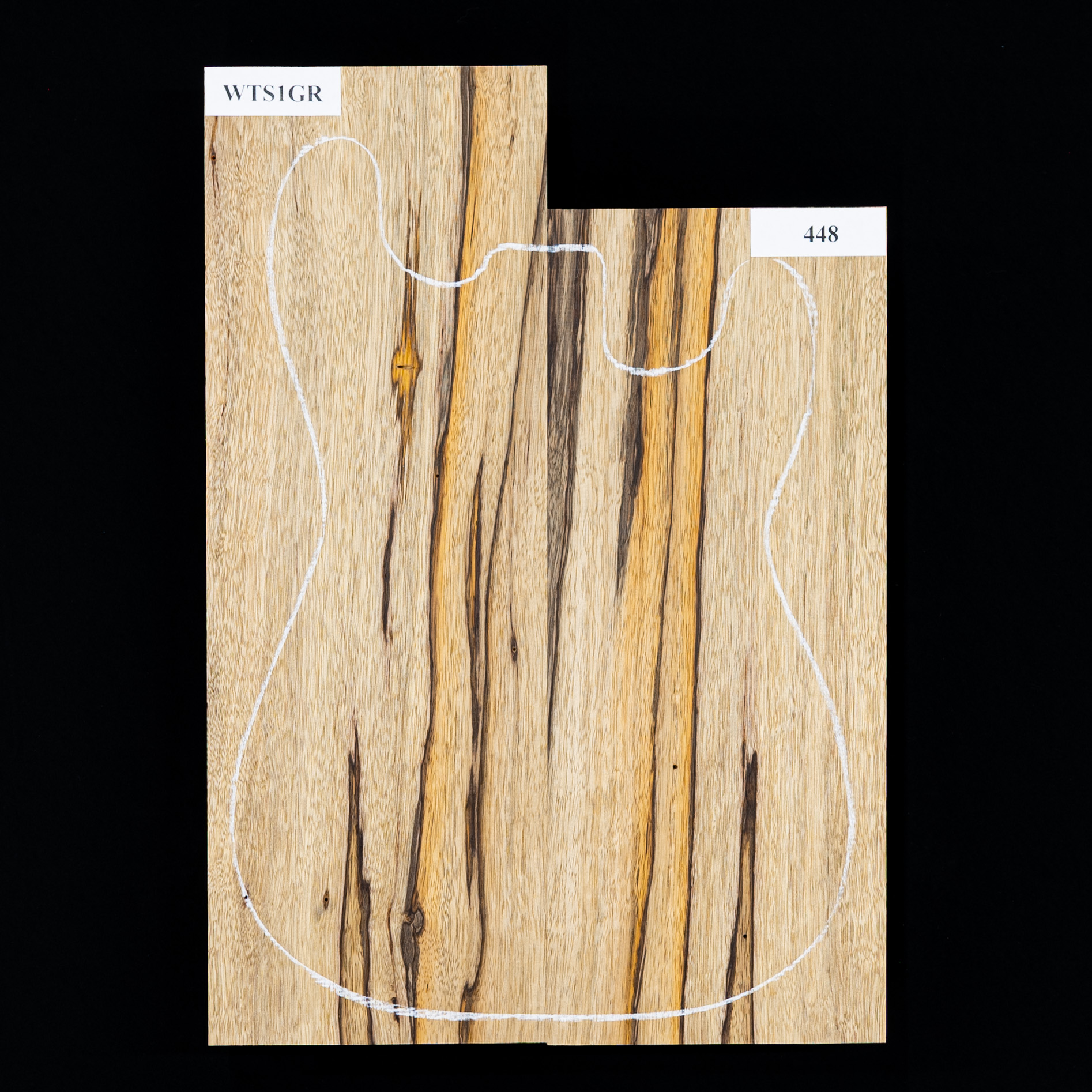 Black Limba Body Blank, 2-Piece (10.2 lb) - 448 - StewMac