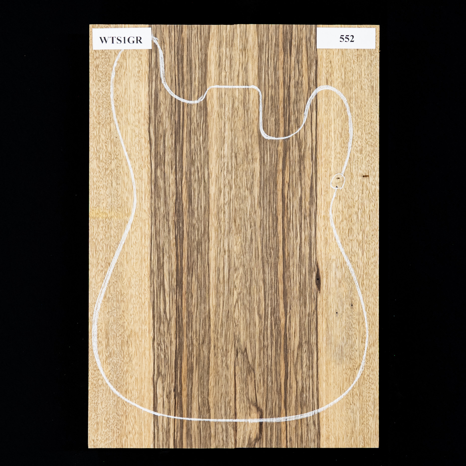 Black Limba Body Blank, 2-Piece (11.1 lb) - 552 - StewMac