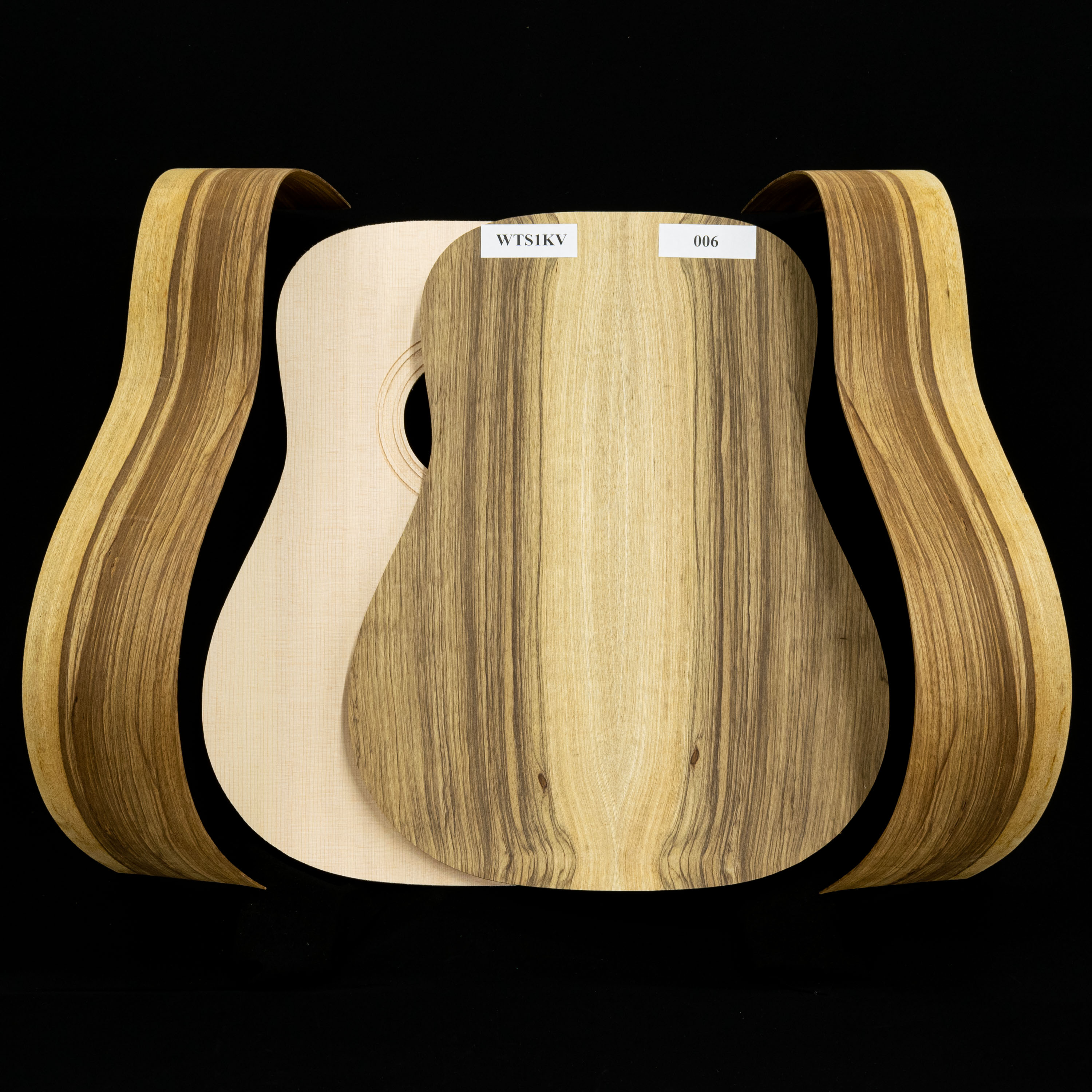 WoodStax Black Limba Dreadnought Kit, Bolt-On Neck - 006 - StewMac