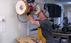 Give your buffer a haircut, and store it on the wall - StewMac