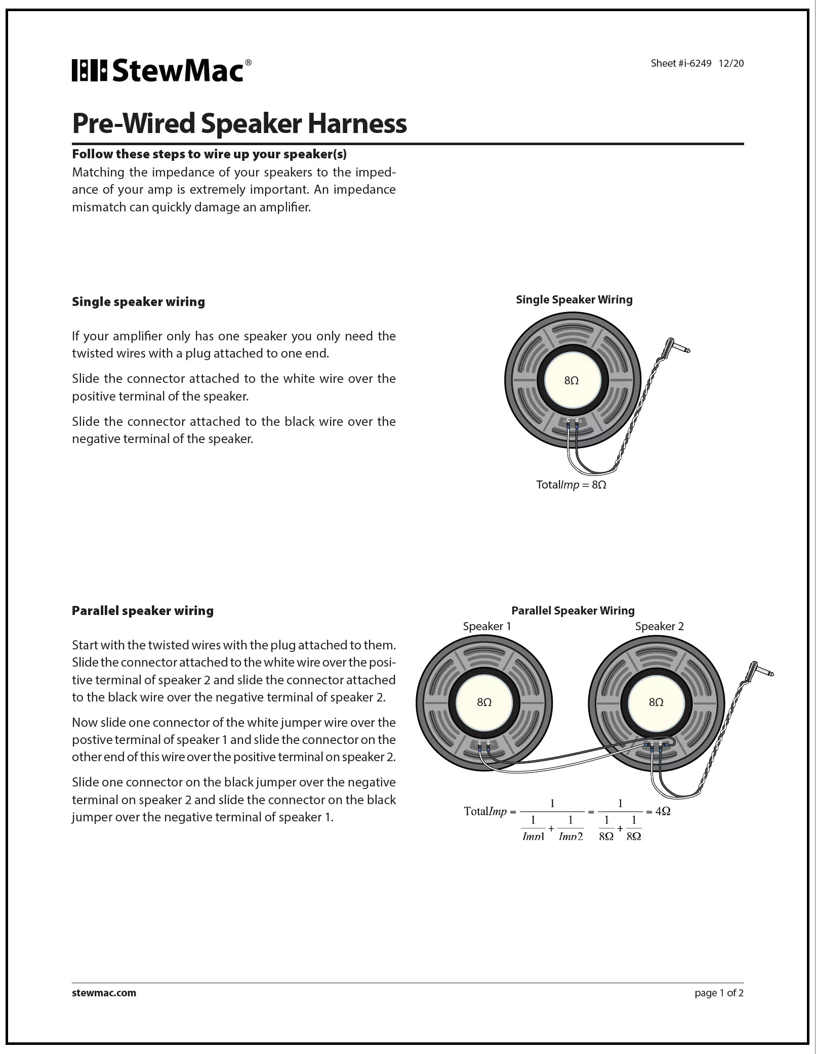 Guitar Speaker Wiring Diagrams